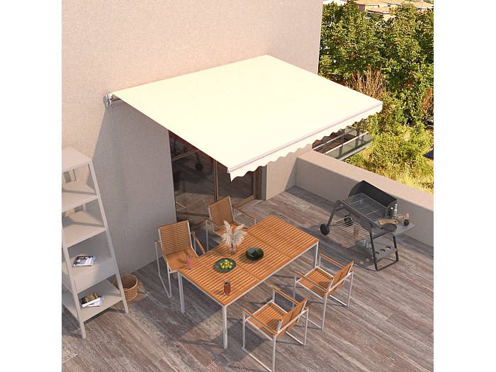 Toldo retráctil manual crema 450x300 cm