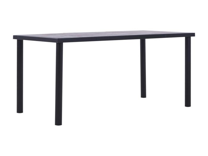 Mesa De Comedor De Mdf Negro Y Gris Hormigón 160x80x75 Cm