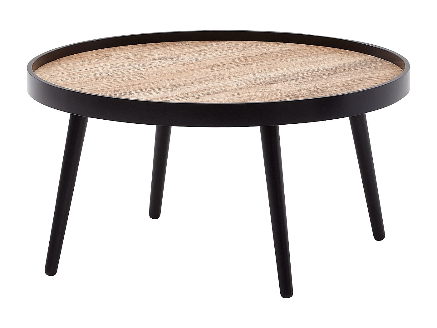 table basse ronde 76x76x40 cm table basse marron noir moderne | Table ...