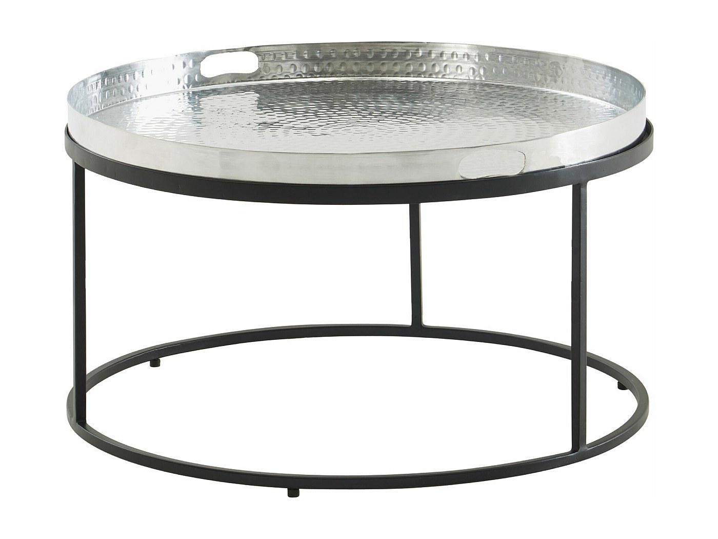Table Basse de Salon Aluminium Argent 62x62x36 cm Ronde Métal | Petite ...
