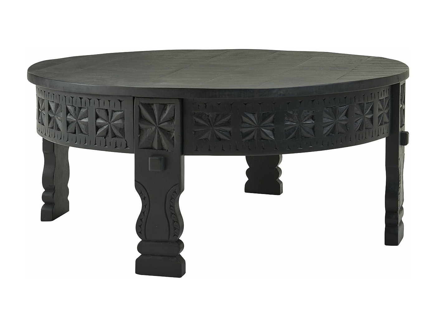 design salontafel 80x36x80 cm Mango massief houten salontafel rond ...