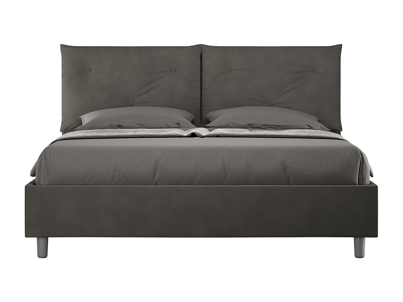 Gestoffeerd Bed 160x190 met opbergruimte microvezel grijs Appia