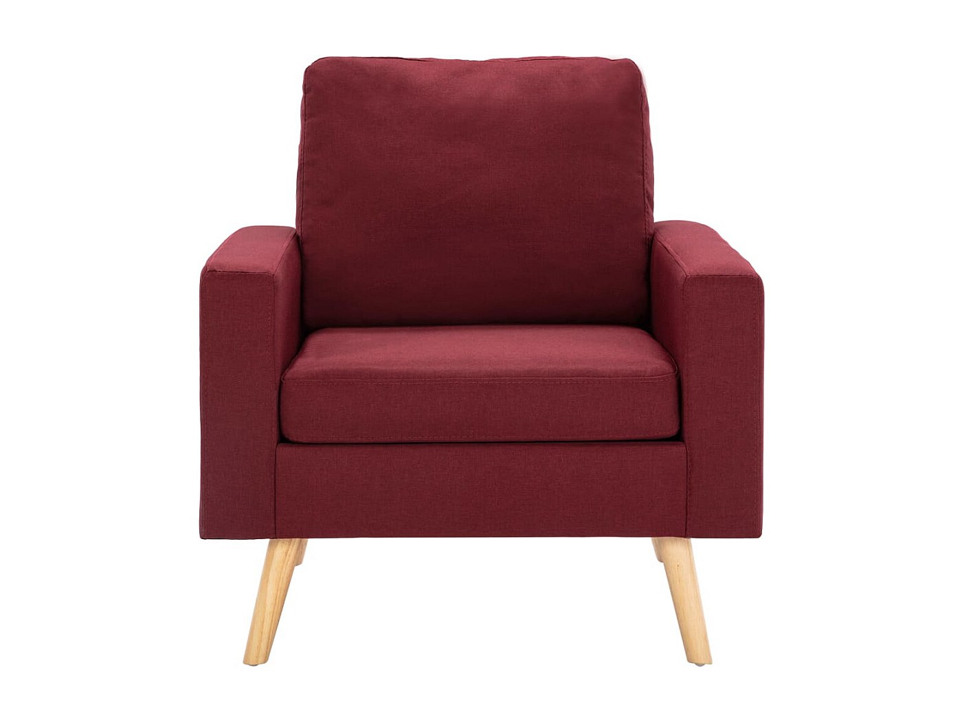 Sillón de tela rojo vino tinto