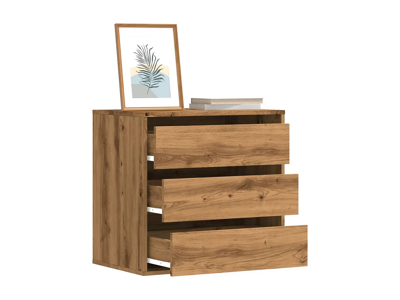 Cómoda esquinera artesanal de roble 60x41x58 cm de madera contrachapada