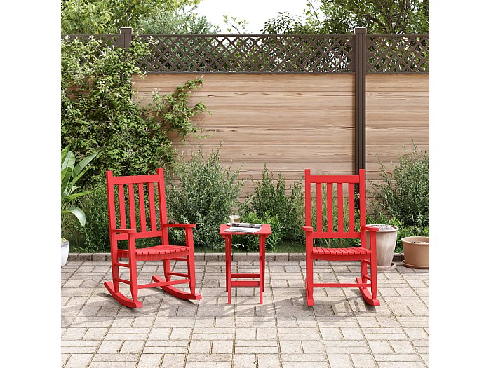 Juego de 2 mecedoras infantiles de madera maciza de álamo rojo
