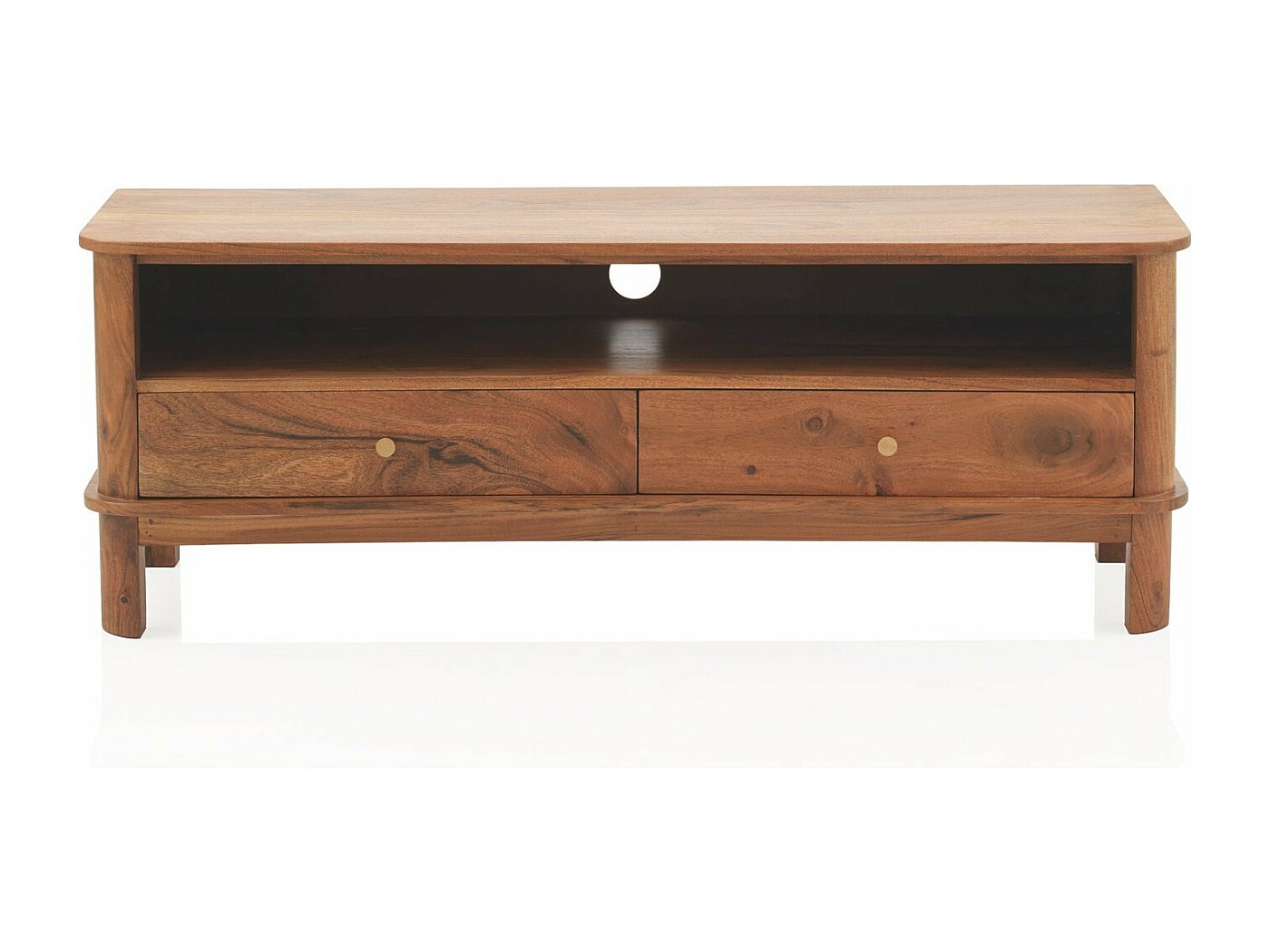 Suporte para televisão em madeira de acácia natural