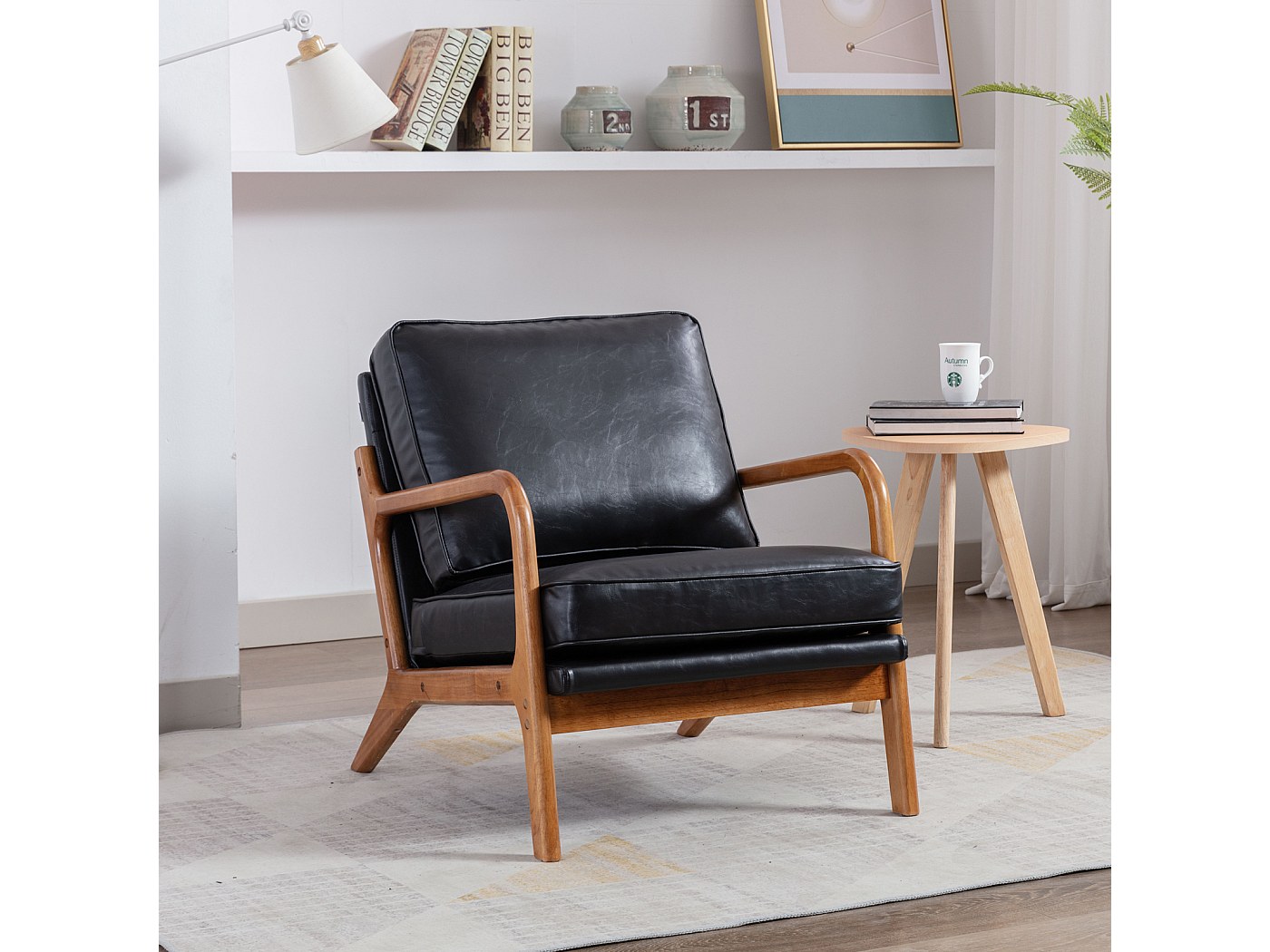 Sillón de chenilla, estructura de madera, sillón moderno para salón ...