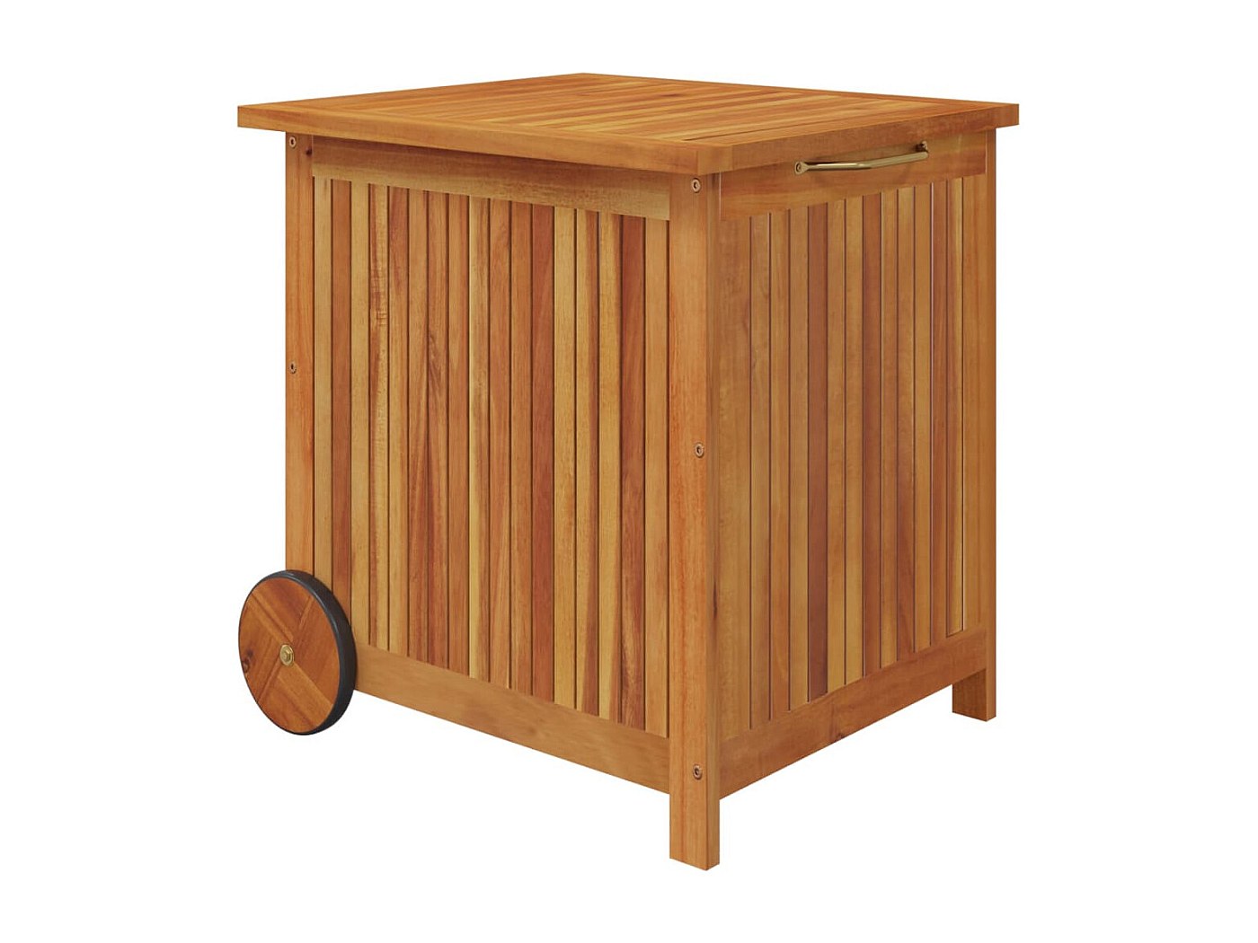 Caja de almacenaje para jardín con ruedas 60x50x58 cm Madera de acacia