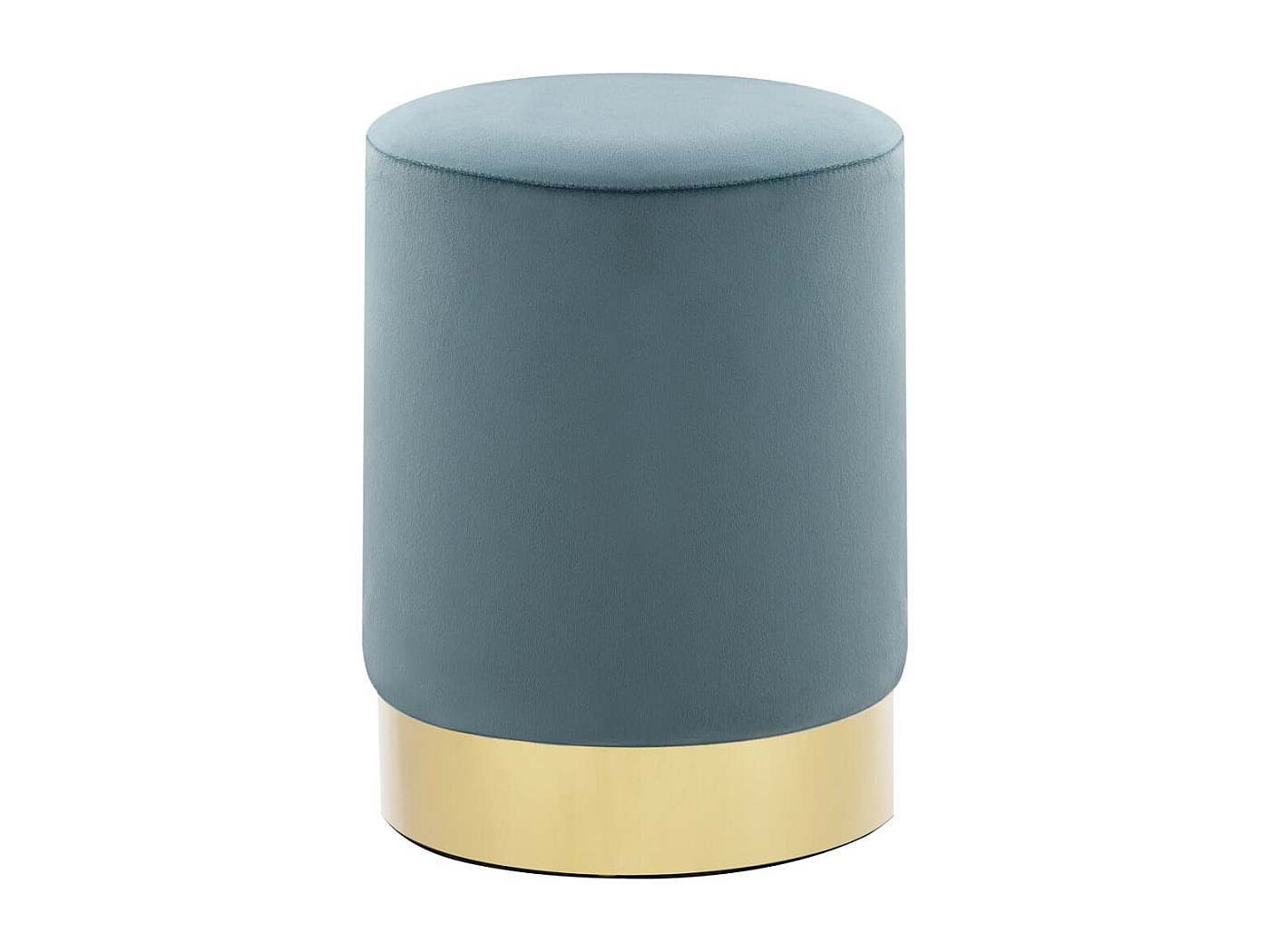 Taburete Terciopelo azul claro y dorado