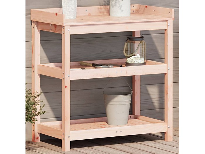 Table de rempotage avec étagères bois massif de douglas