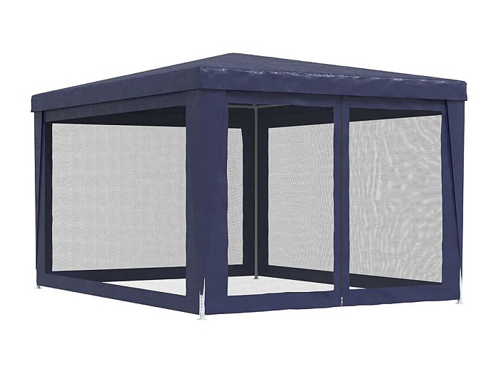 Carpa para fiestas con 4 paredes de malla HDPE azul 3x4 m
