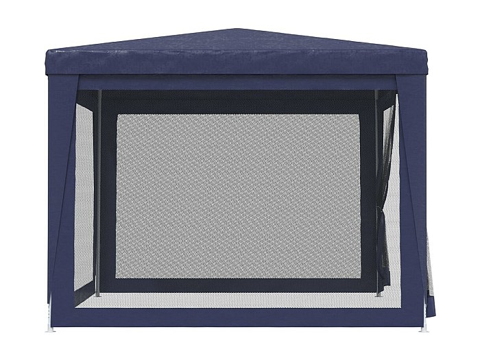 Carpa para fiestas con 4 paredes de malla HDPE azul 3x3 m