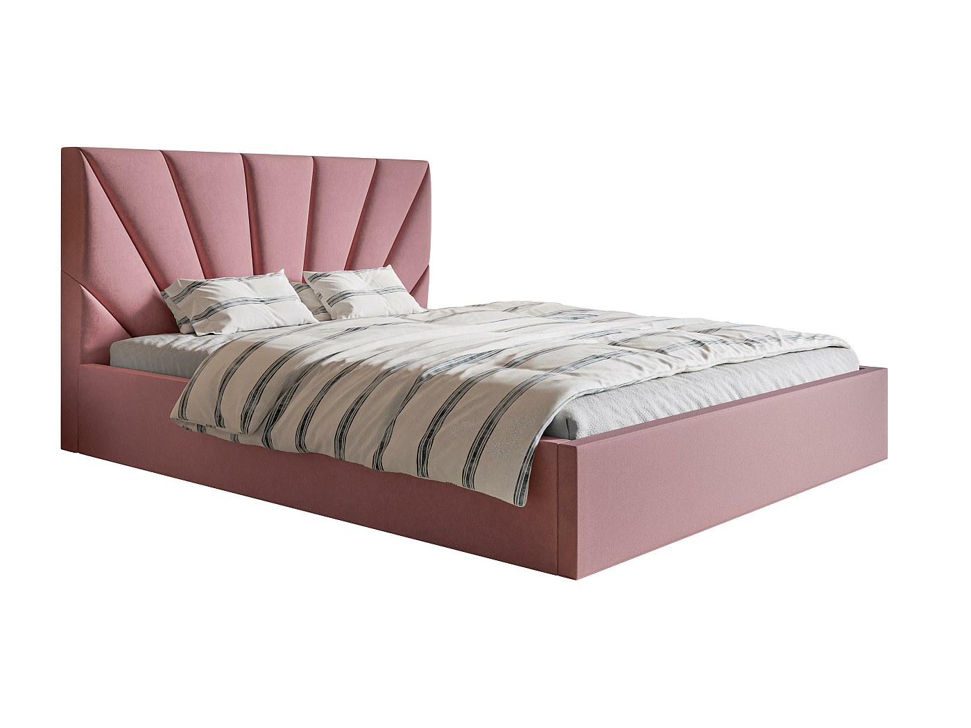 Emporius bed 160 x 200 Aris - tweepersoonsbed met opbergruimte - fluweel Rose (Jasmine 62)