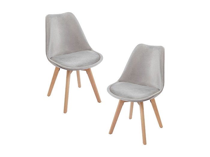 Pack 2 Sillas Synk Terciopelo - Gris