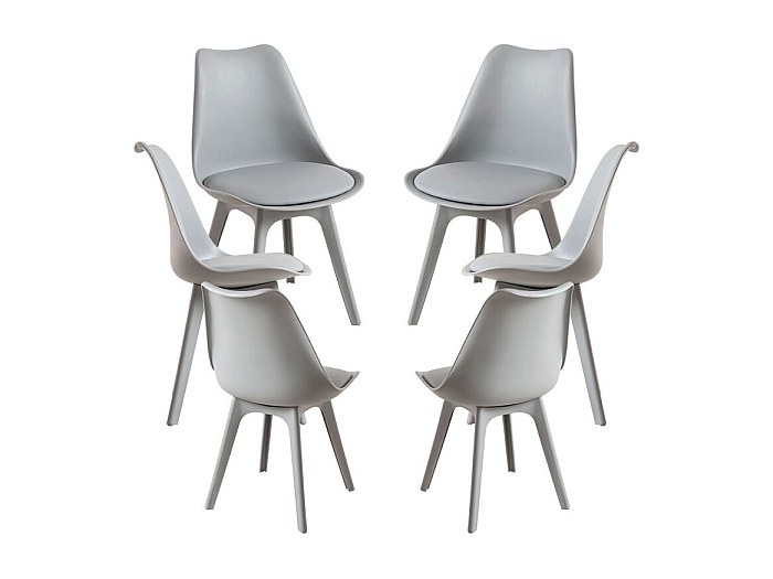 Pack 6 Sillas Synk Suprym - Gris claro