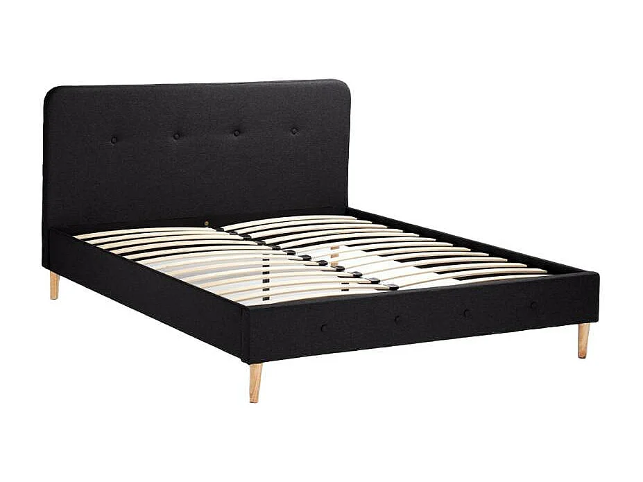Cama doble matrimonial Tejido nórdico de madera con red 160x190 Friborg ...