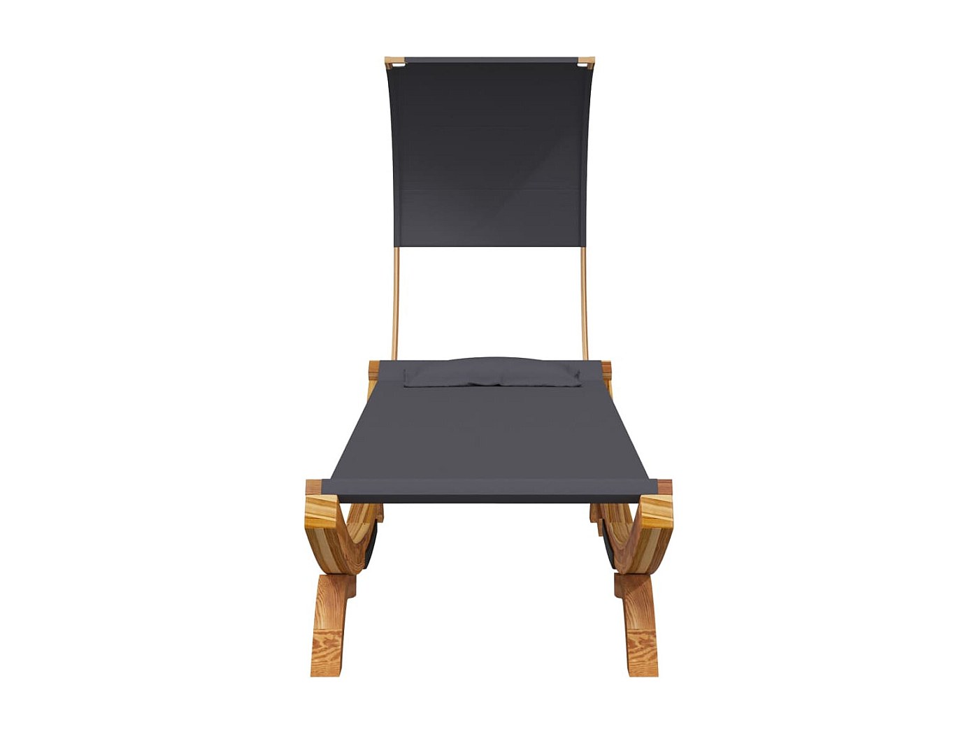 Lit repos et auvent 100x200x126 cm Bois courbé Anthracite