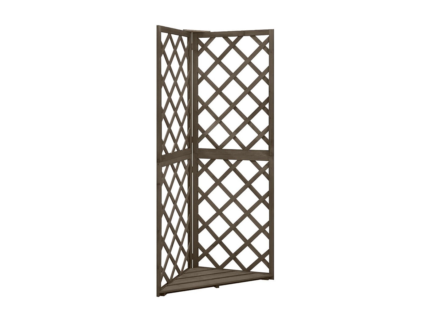 Treillis d'angle Gris 50x50x145 cm Bois de sapin massif
