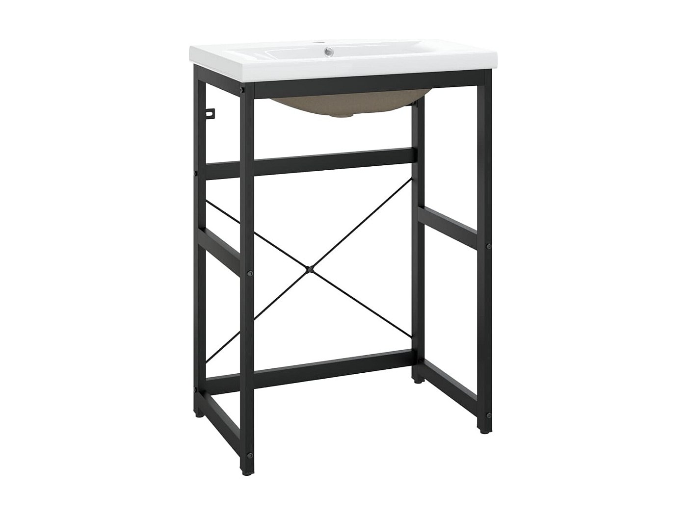 Estructura de baño con lavabo incorporado hierro negro