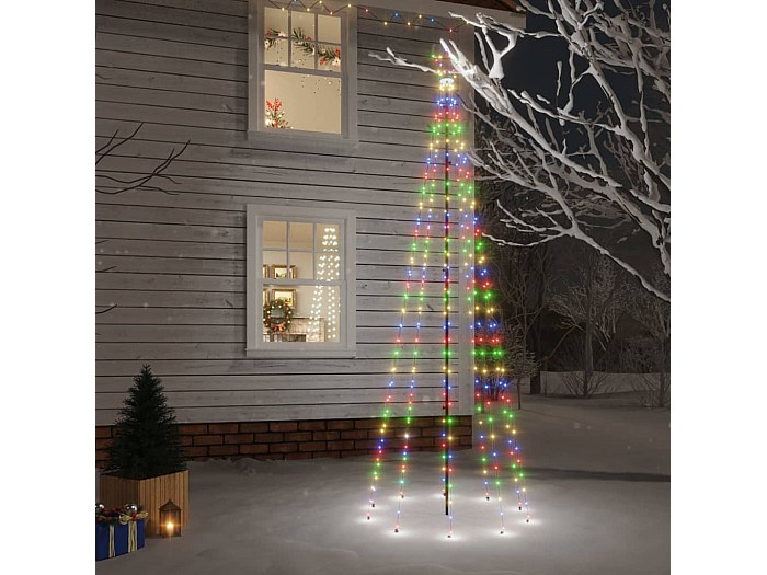 Albero di Natale con picchetto colorato 310 LED 300 cm