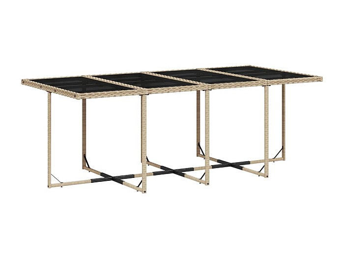 Set comedor de jardín con cojines 13 pzas ratán sintético beige
