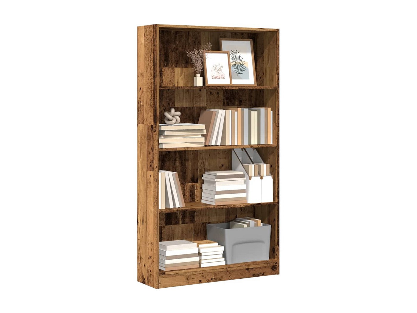 Libreria Legno Antico 80x24x143 cm in Legno Multistrato
