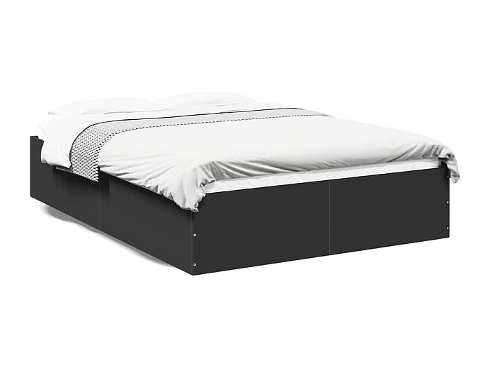 Estructura de cama madera de ingeniería negra 140x200 cm