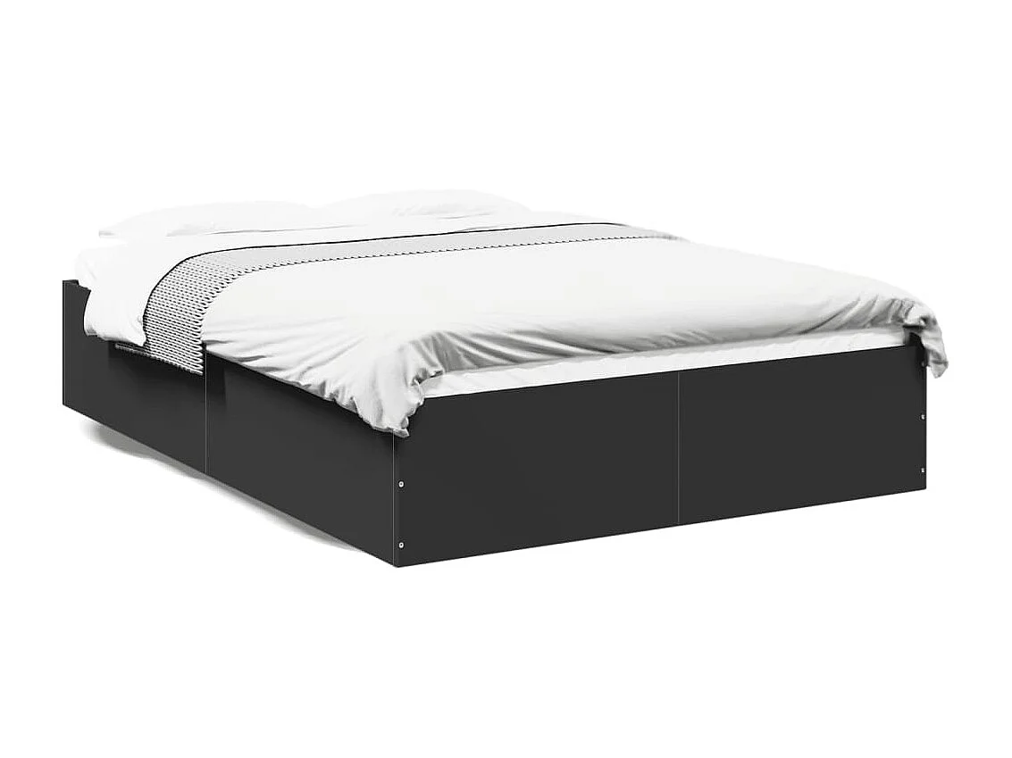Estructura de cama madera de ingeniería negra 140x200 cm