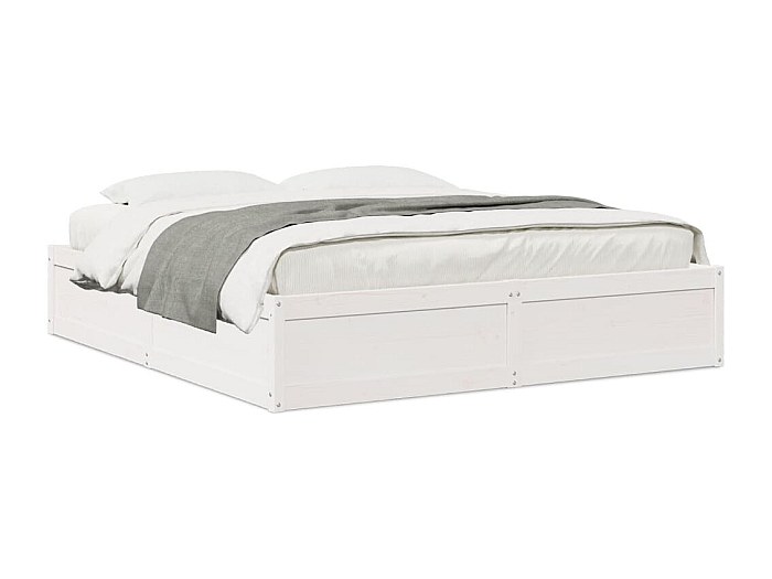 Cama sin colchón madera maciza de pino blanca 180x200 cm