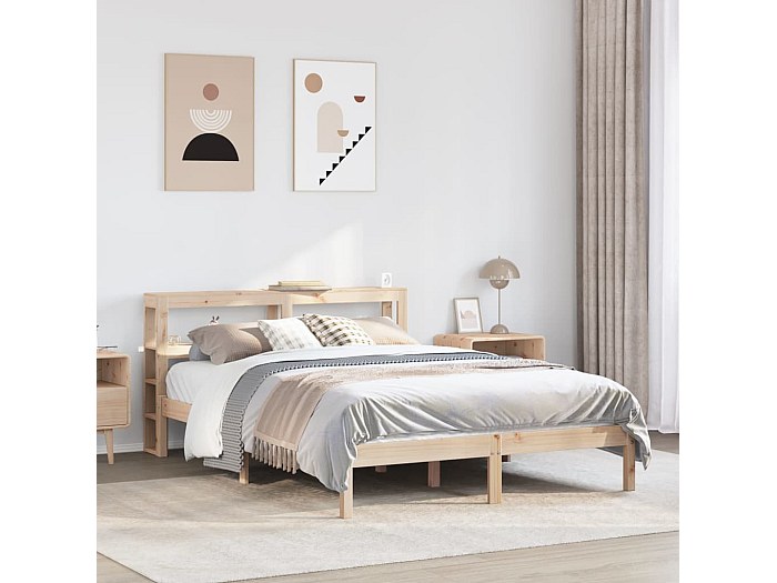Cadre de lit sans matelas 140x190 cm bois de pin massif
