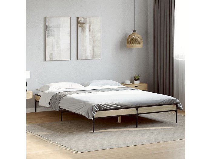 Cadre de lit sans matelas chêne sonoma 135x190 cm