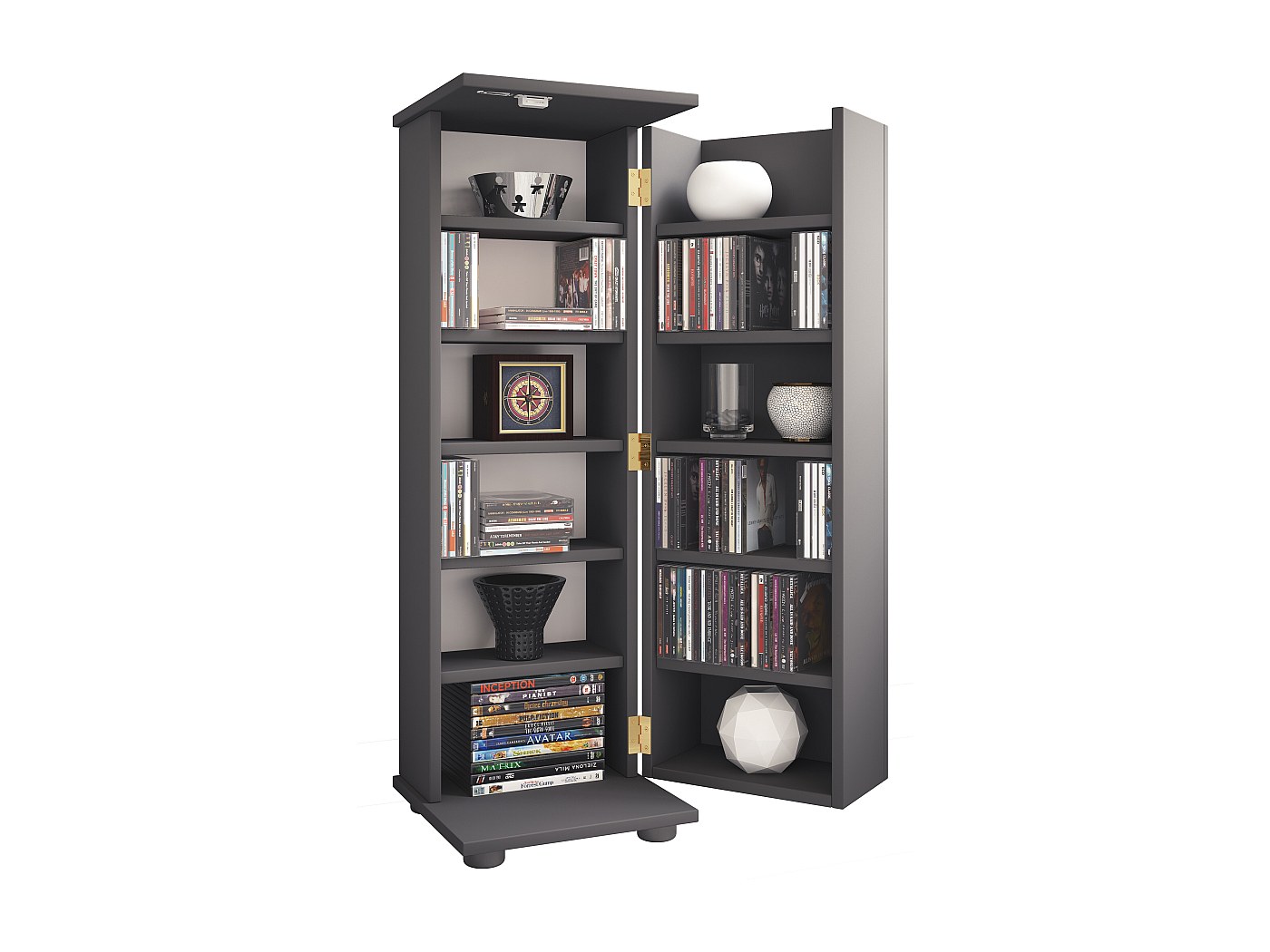 Bois CD DVD étagère verrouillable Engalo L