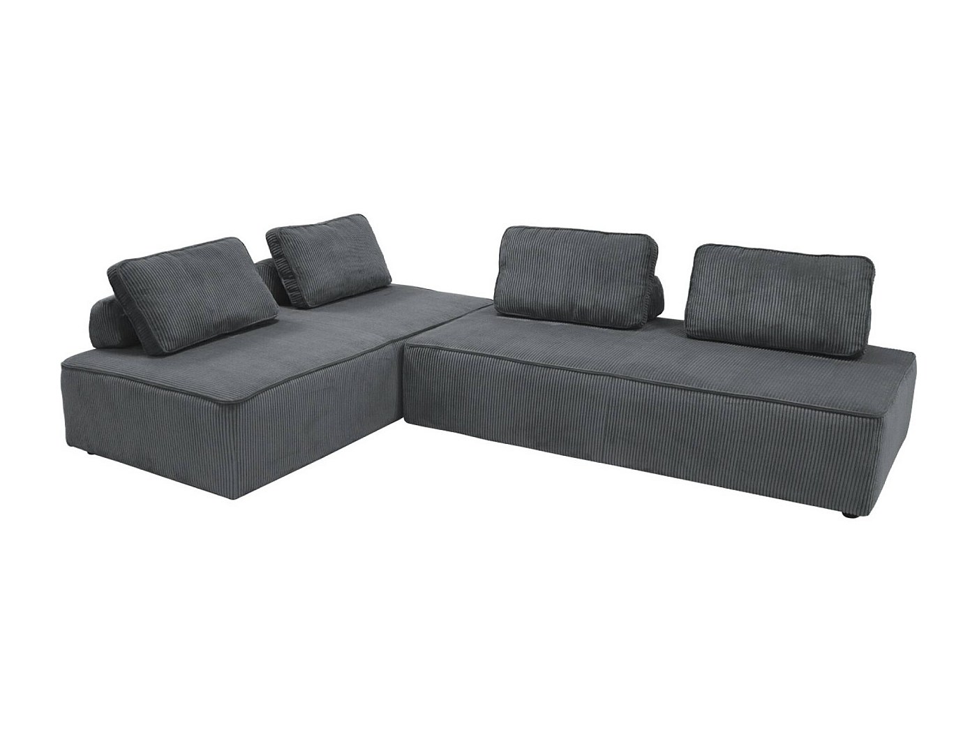 Sillón para sofá modular de 2 plazas terciopelo de pana fina (lote de