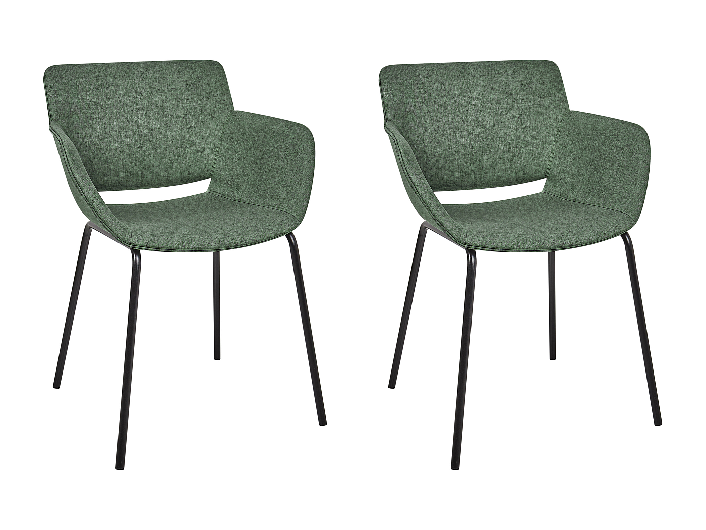 Conjunto de 2 sillas de comedor AXTEL Tela Verde