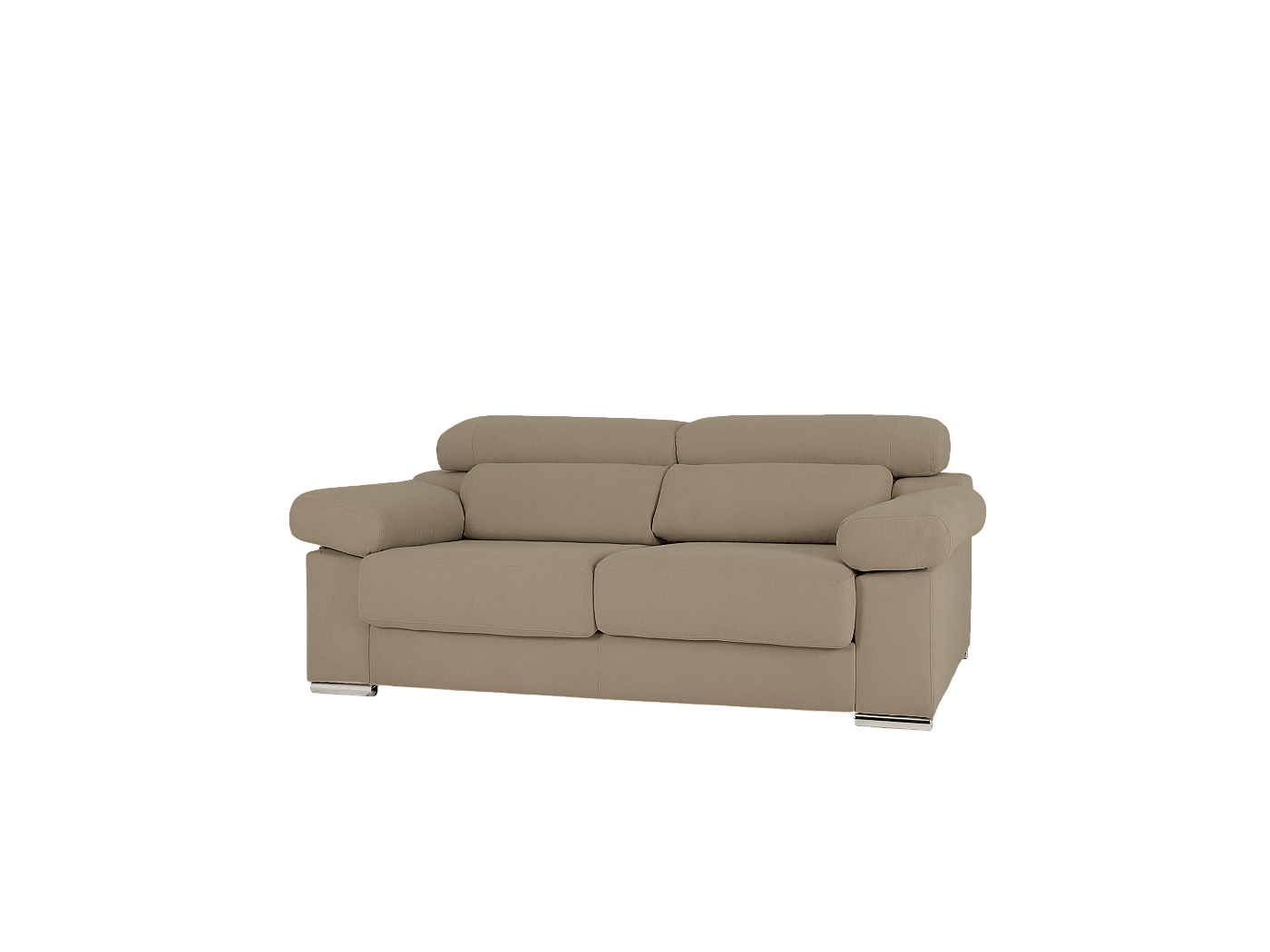 Sofá de 3 plazas color marrón topo de 195x104cm - SANDRA - DECOWOOD