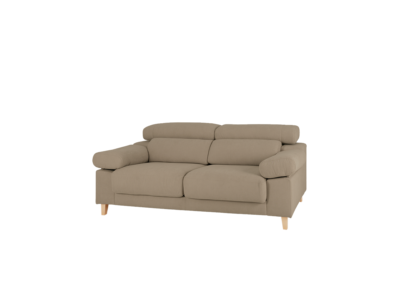 Sofá de 3 plazas color marrón topo de 195x104cm - MONICA - DECOWOOD