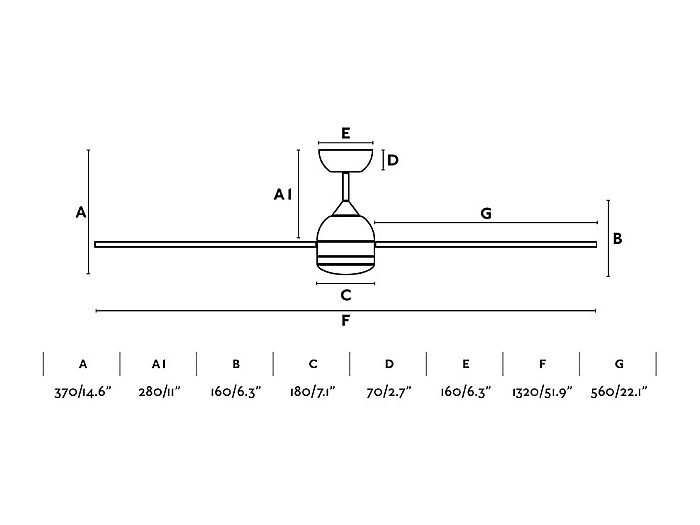 POROS L LED Ventilateur de plafond DC blanc