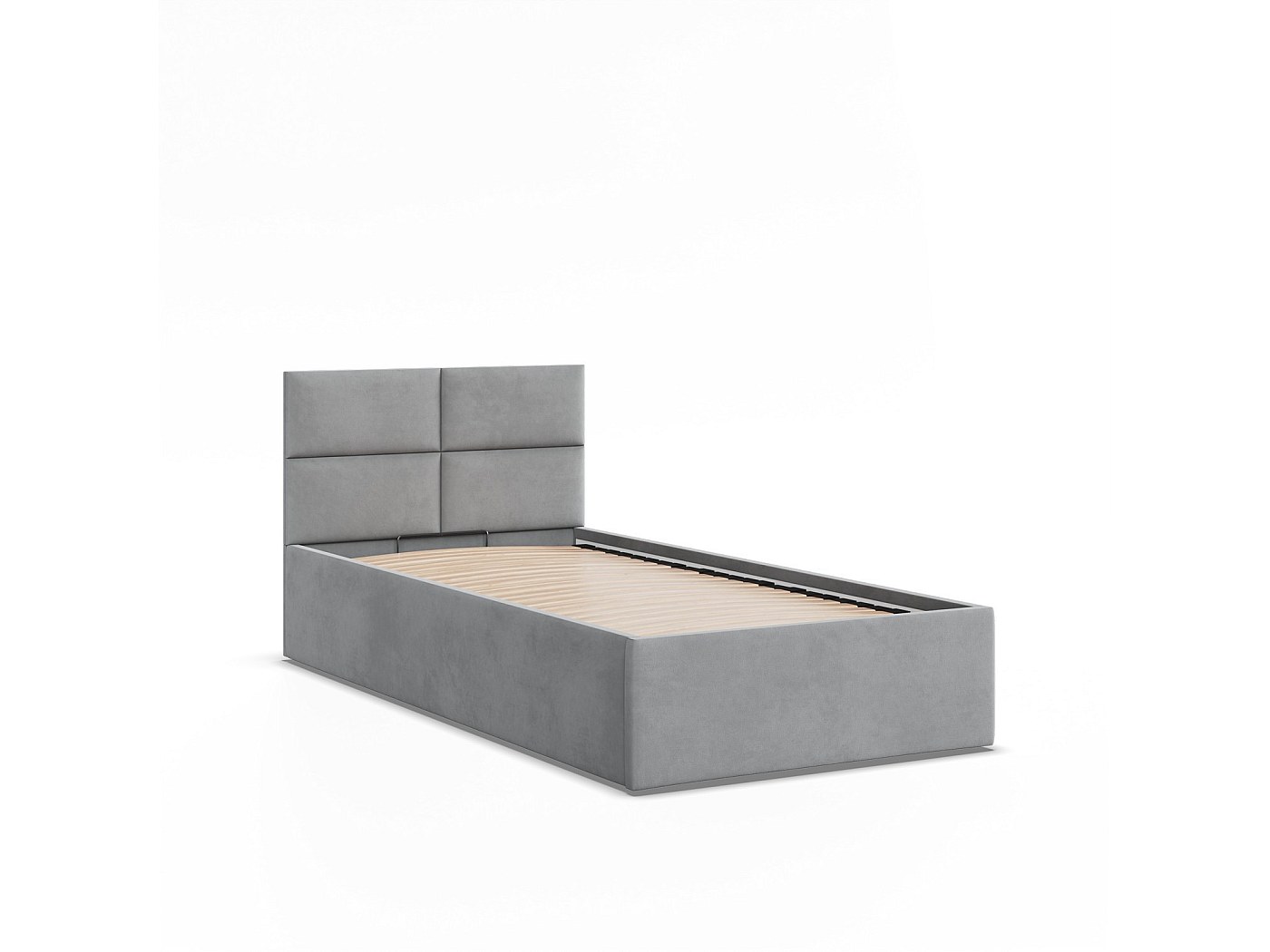 Łóżko tapicerowane z zagłówkiem 90x200 cm, szare