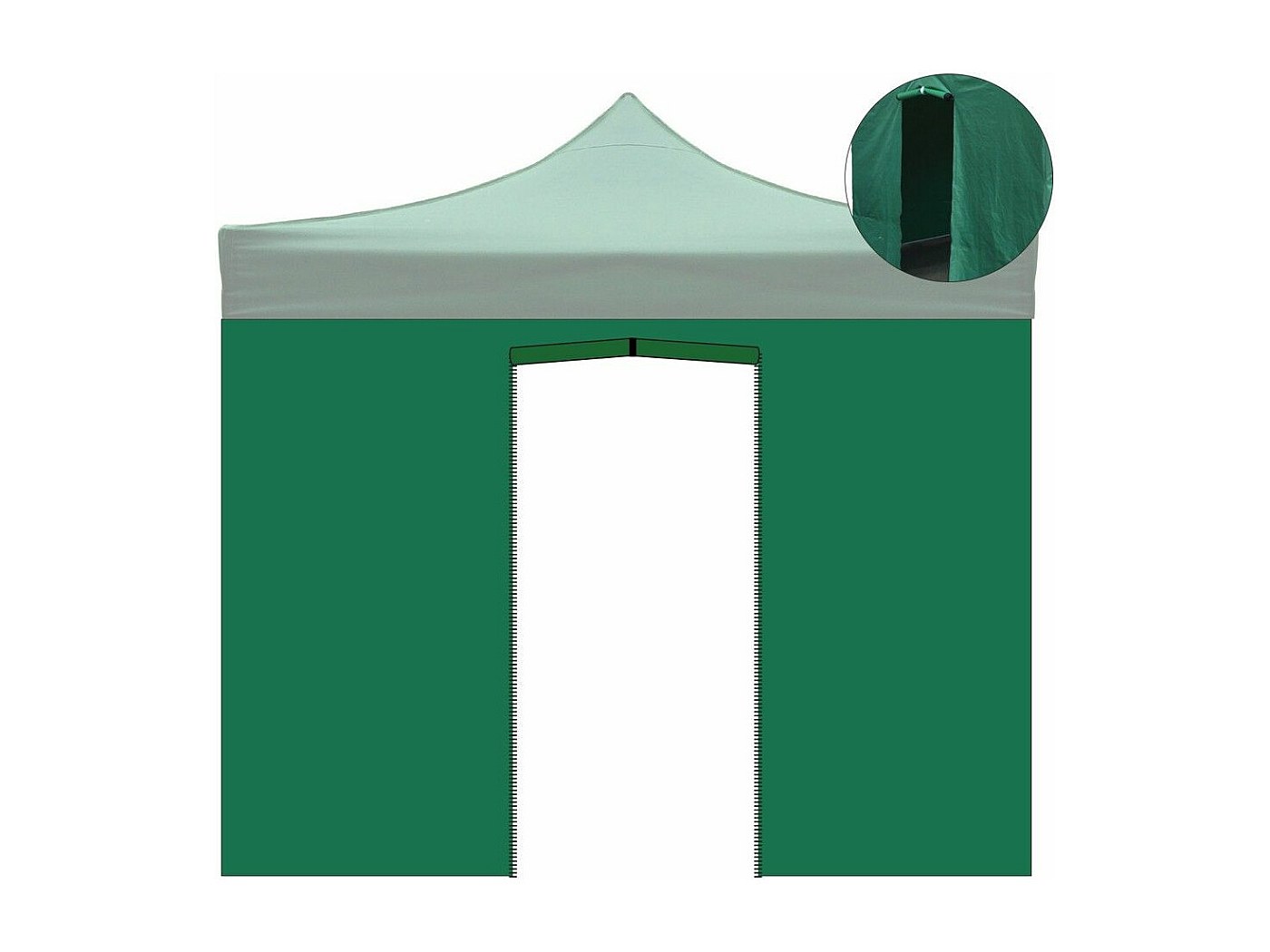 Telo laterale 3x2m verde impermeabile con porta avvolgibile per gazebo ...
