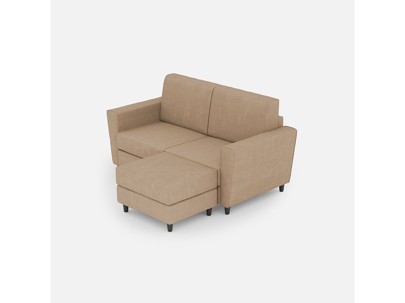 Yasel 2-Sitzer-Sofa (zwei 60-cm-Sitze) + Hocker, Außenmaße L.152 T.155 ...