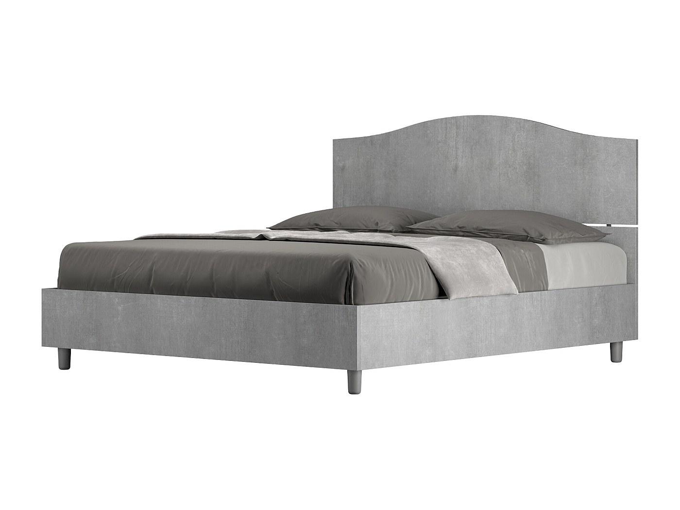 Letto contenitore doppia alzata 160x200 cemento Dores