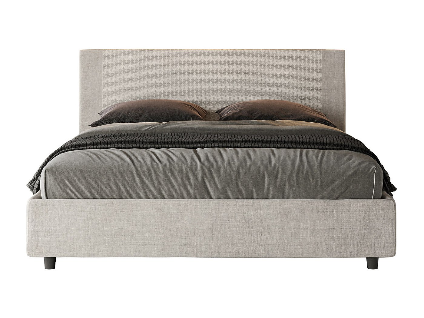 Letto contenitore doppia alzata imbottito 160x190 tessuto Labirinto 01 ...