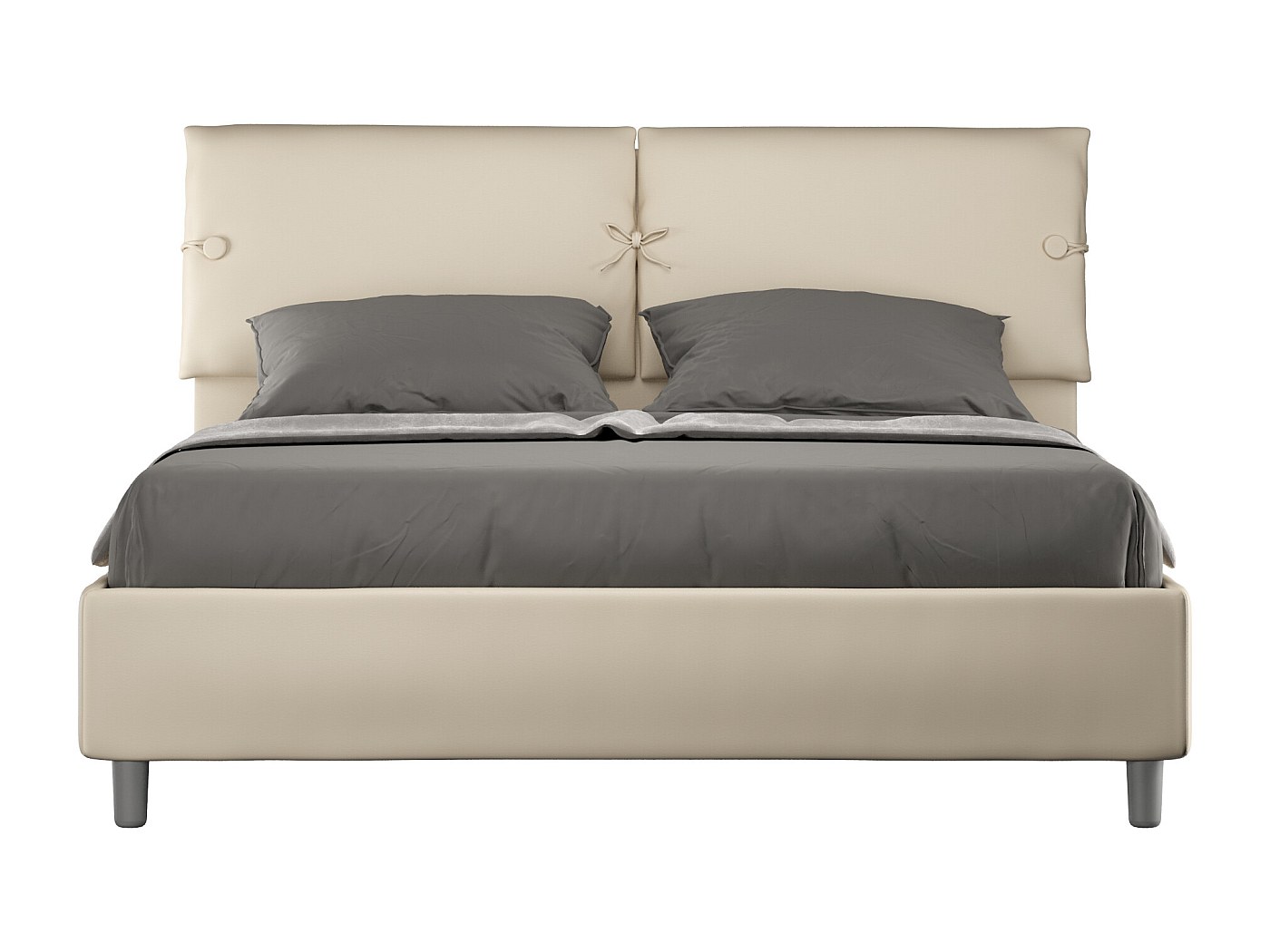 Lit coffre dormant simili cuir gris tourterelle double relevable ...