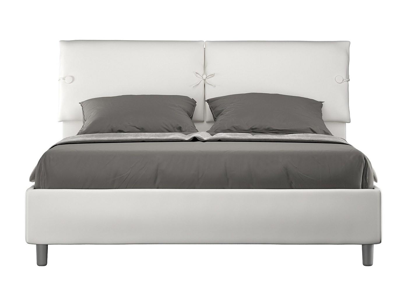 Letto contenitore doppia alzata imbottito 160x200 similpelle bianco Sleeper