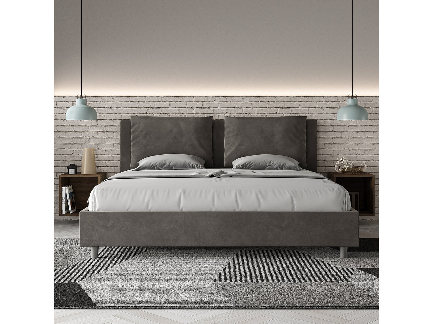 Letto Antea 190x210 senza rete grigio