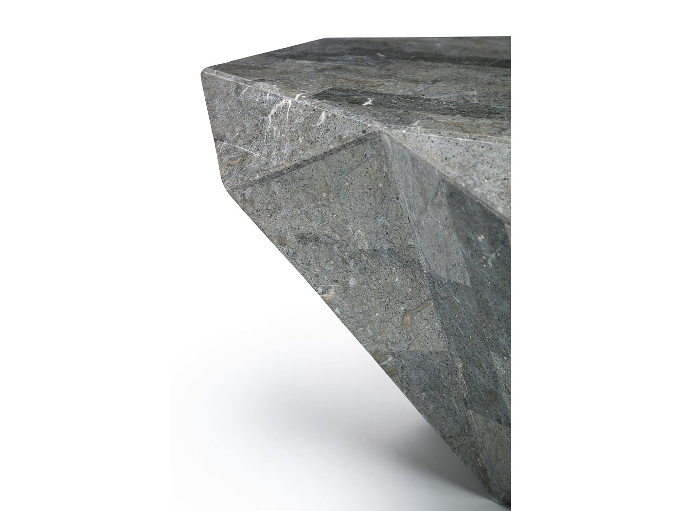 Diamond medium - Mesa de centro (120 x 70 x 40h) en piedra fósil gris