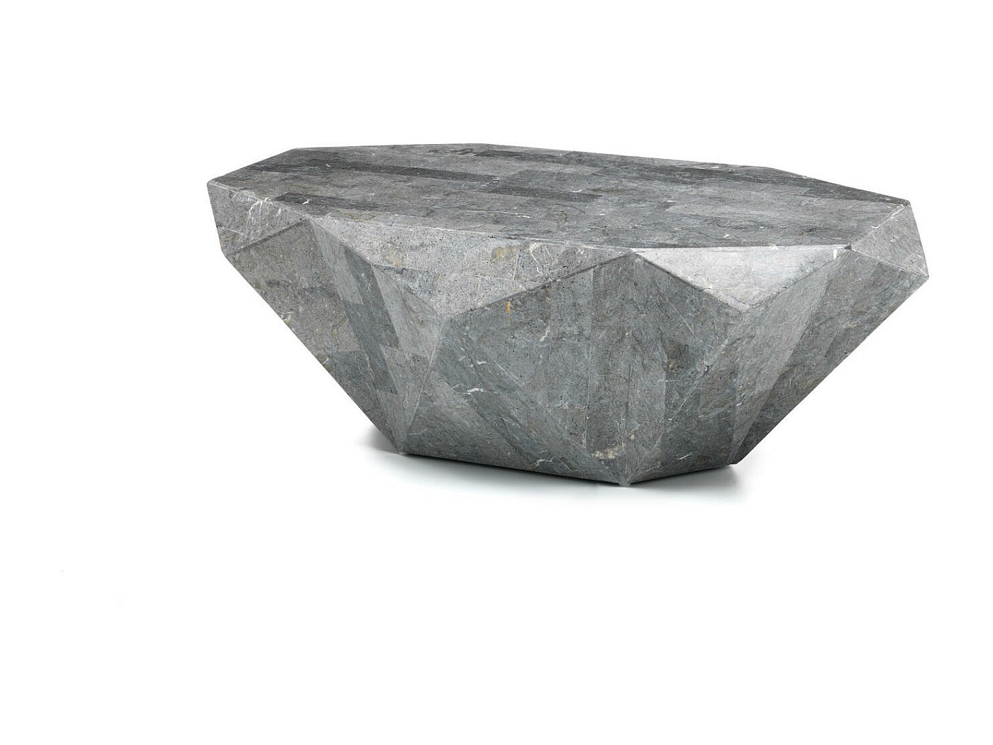 Diamond medium - Tavolino (120 x 70 x 40h) in Pietra fossile grigio