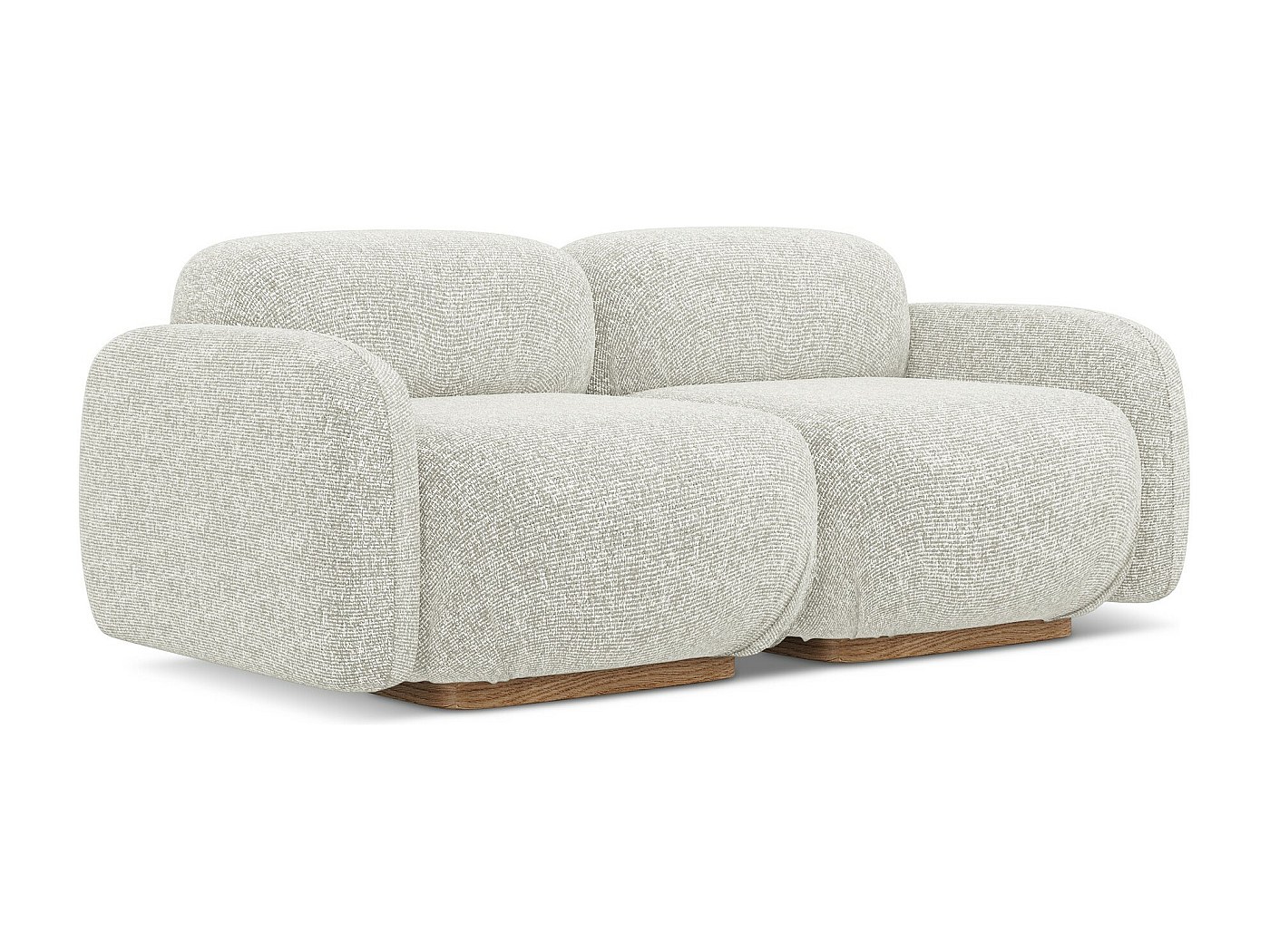 Canapé modulable 3 places en tissu texturé - beige clair - AILANI