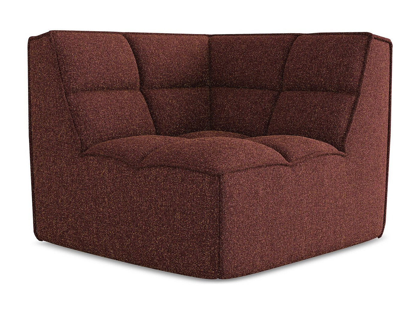 Fauteuil d'angle pour canapé modulable en tissu texturé - bourgogne - KALAI