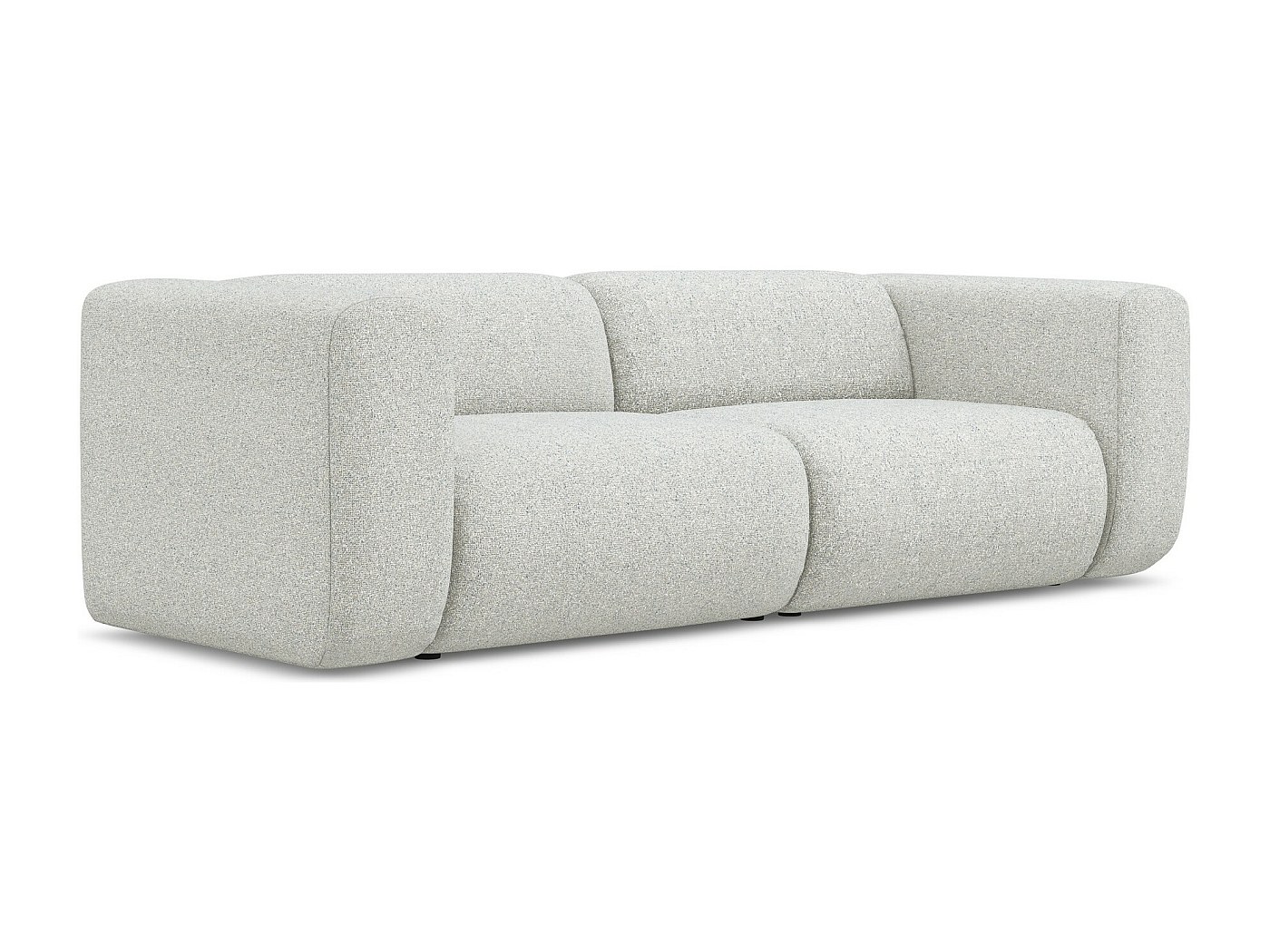 Driezits modulaire bank van beige textuurstof - EKAHI